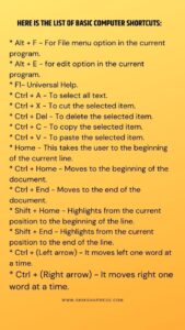 100+ Basic Keyboard Shortcut Keys and Their Functions